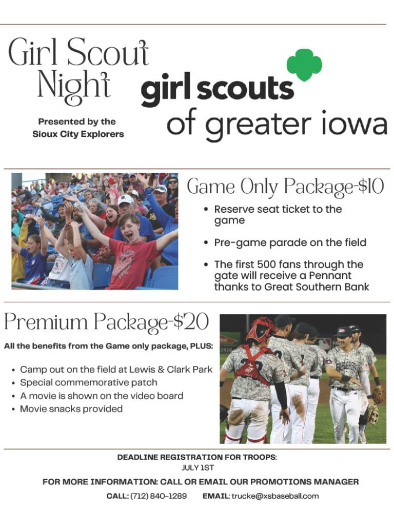 Girl Scout Night at the Sioux City Explorers Baseball Game - The Hub